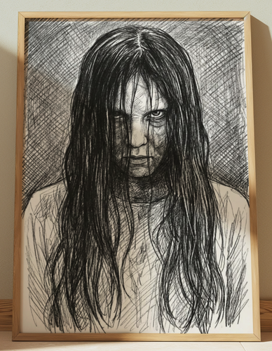 SAMARA MORGAN THE RING DRAWING PRINT SKETCH 8" x 10" HORROR MOVIE PRINT ...