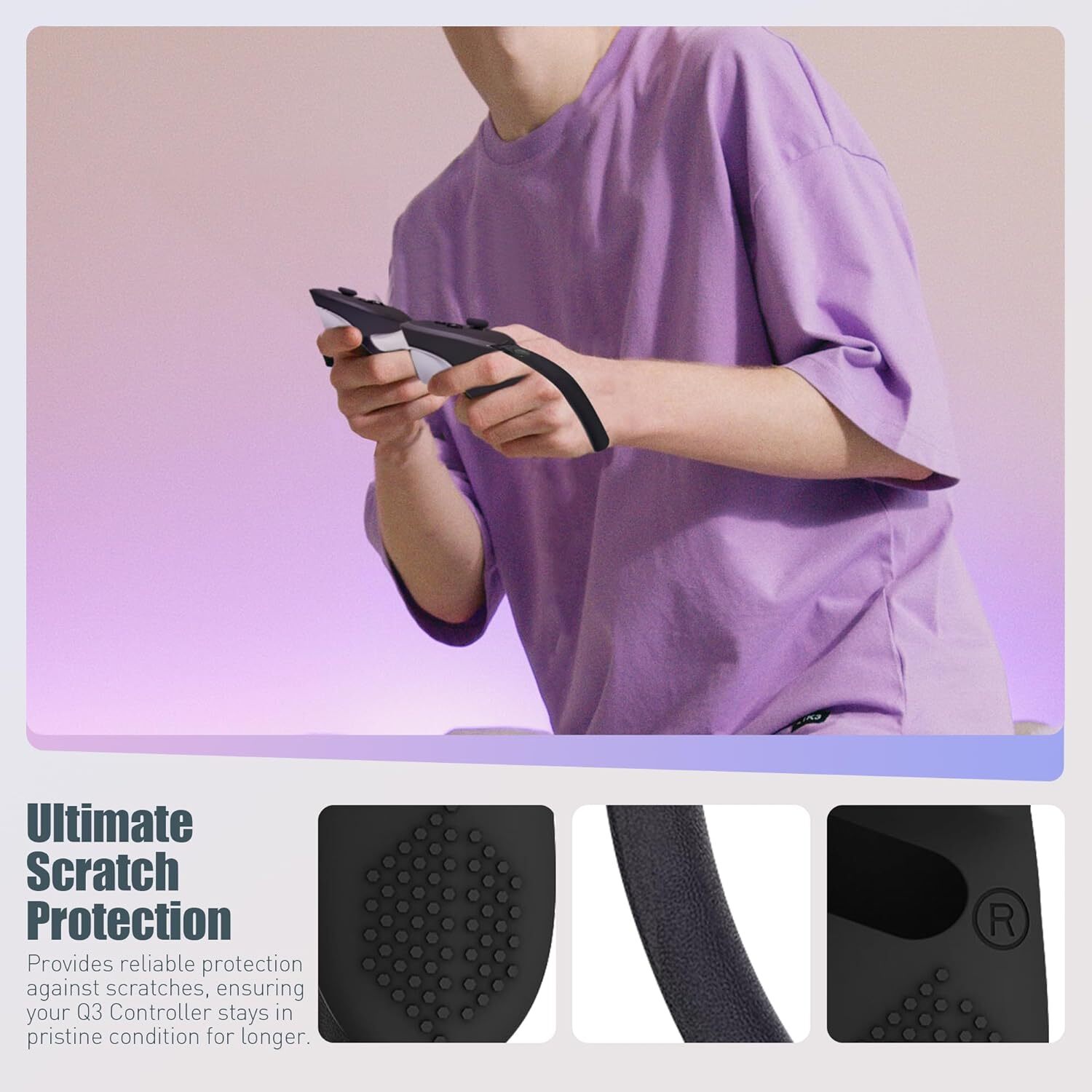 For Meta Quest 3 VR Headset Silicone Face Eye Mask & Handle Grip Cover ...