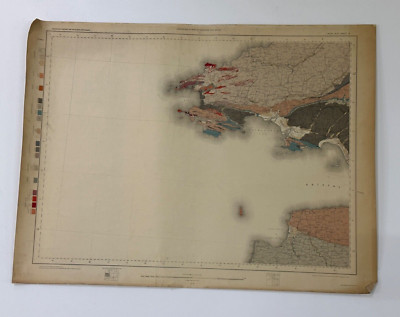 Vintage Ordnance Survey Geological, Sheet Map, of Bristol Channel Area ...