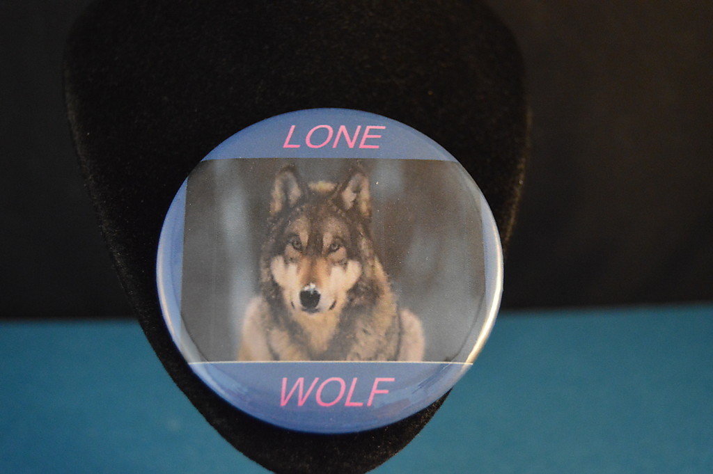 LONE WOLF Lot of 12 BUTTONS pins pinbacks 2 1/4" wolves FUNDRAISER ...
