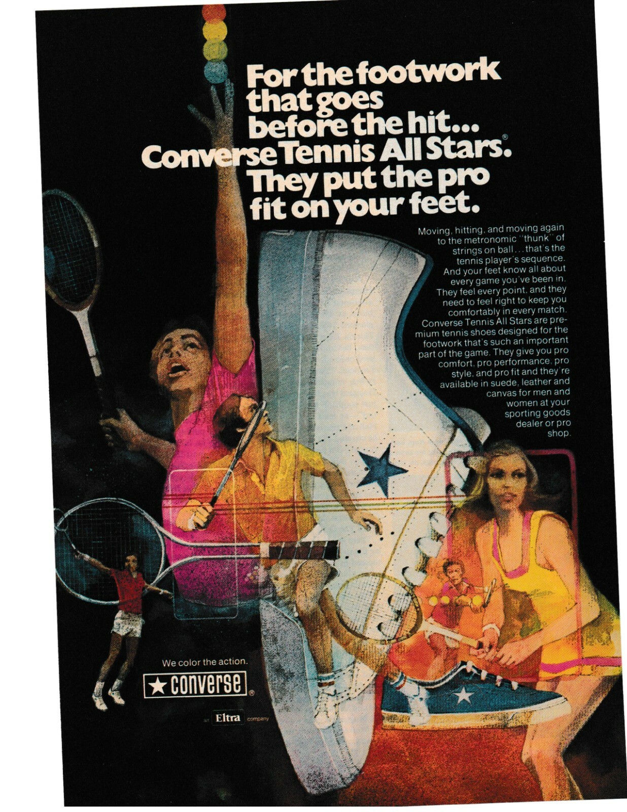 CONVERSE VTG TENNIS ALL-STARS FASHION SUEDE CANVAS LEATHER SHOE 1975 ...