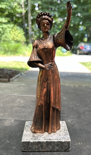 Themis Copper Statue Vintage Handmade Justice Goddess Solid Marble 11 ...