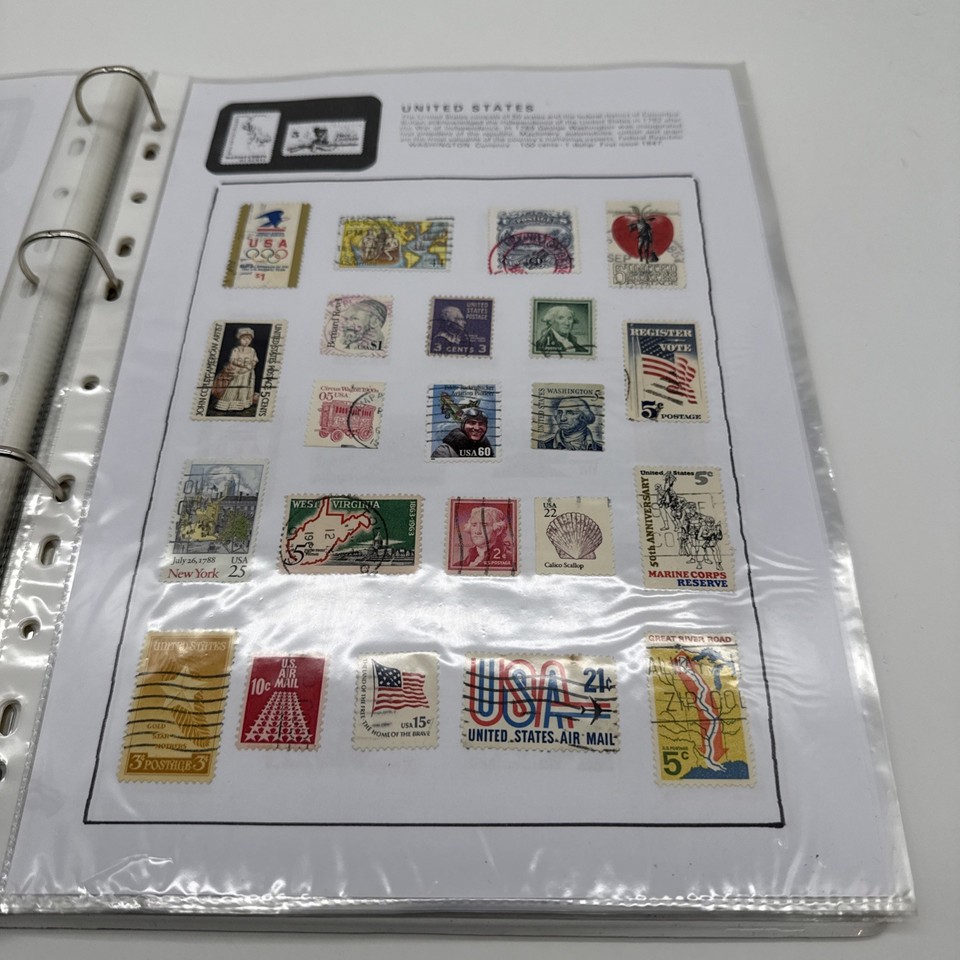 Ex Dealers Stock Unsorted USA Stamps and Album | eBay UK