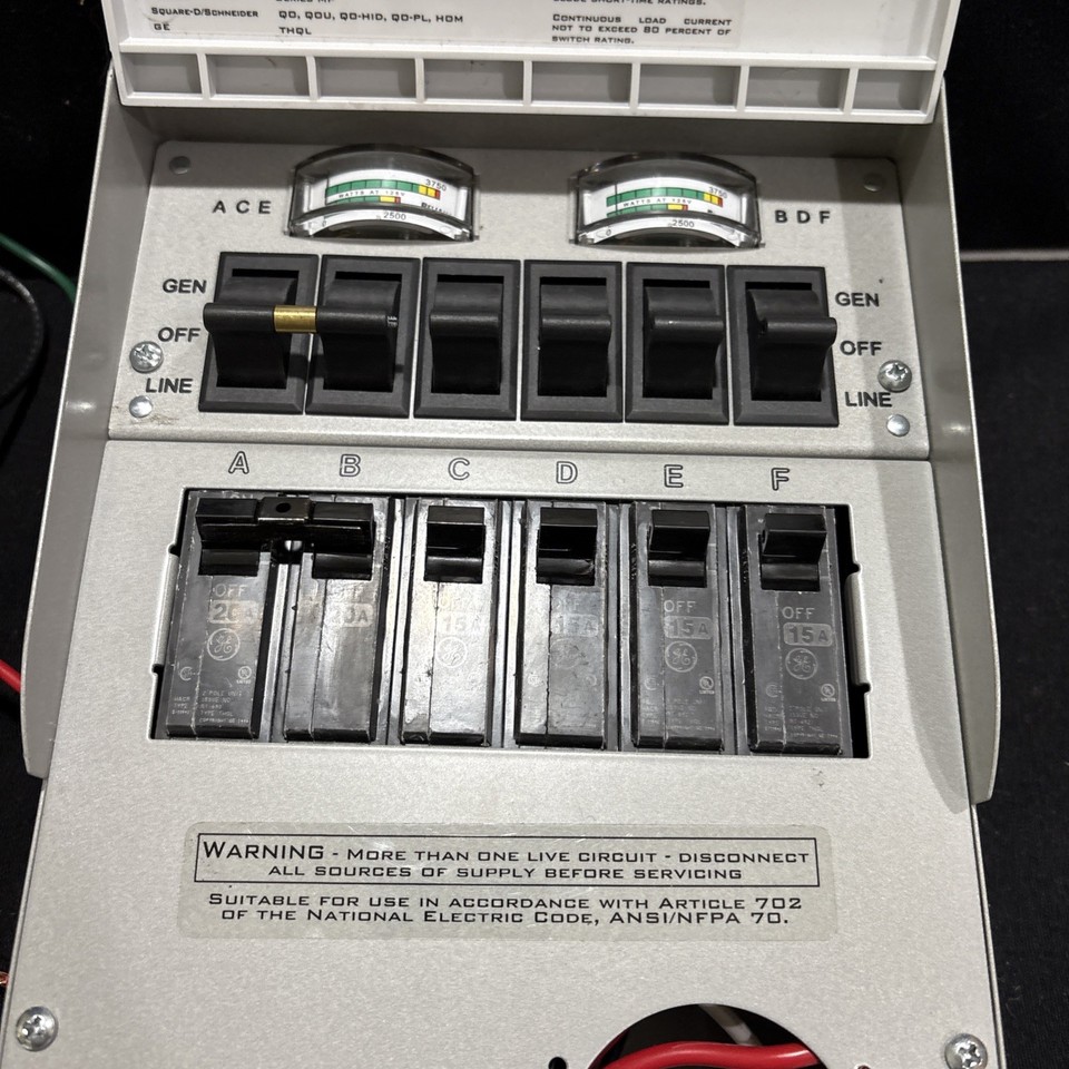 Reliance Controls Pro Tran 2 Generator Power Transfer Switch 6 Circuit ...