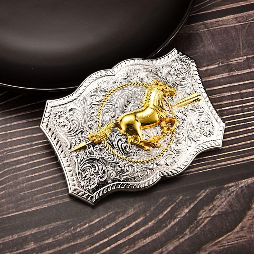 MASOP Western Belt Buckle for Men Cowboy Long Horn Bull Belts American ...