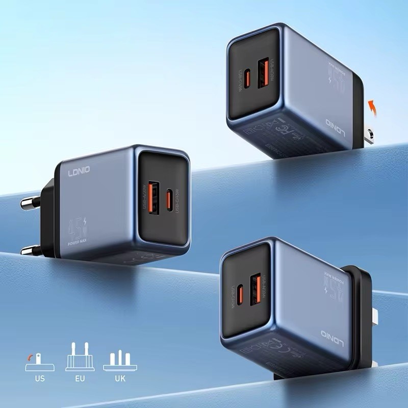 LDNIO 45W GaN Ladegerät USB-C PD Schnellladung EU-Stecker USB-A | eBay.de