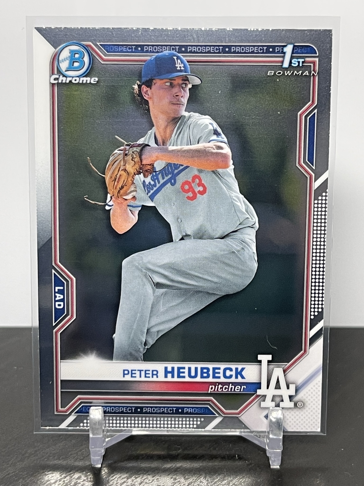 Peter Heubeck 2021 1st Bowman Draft Chrome #BDC-146 Los Angeles Dodgers ...