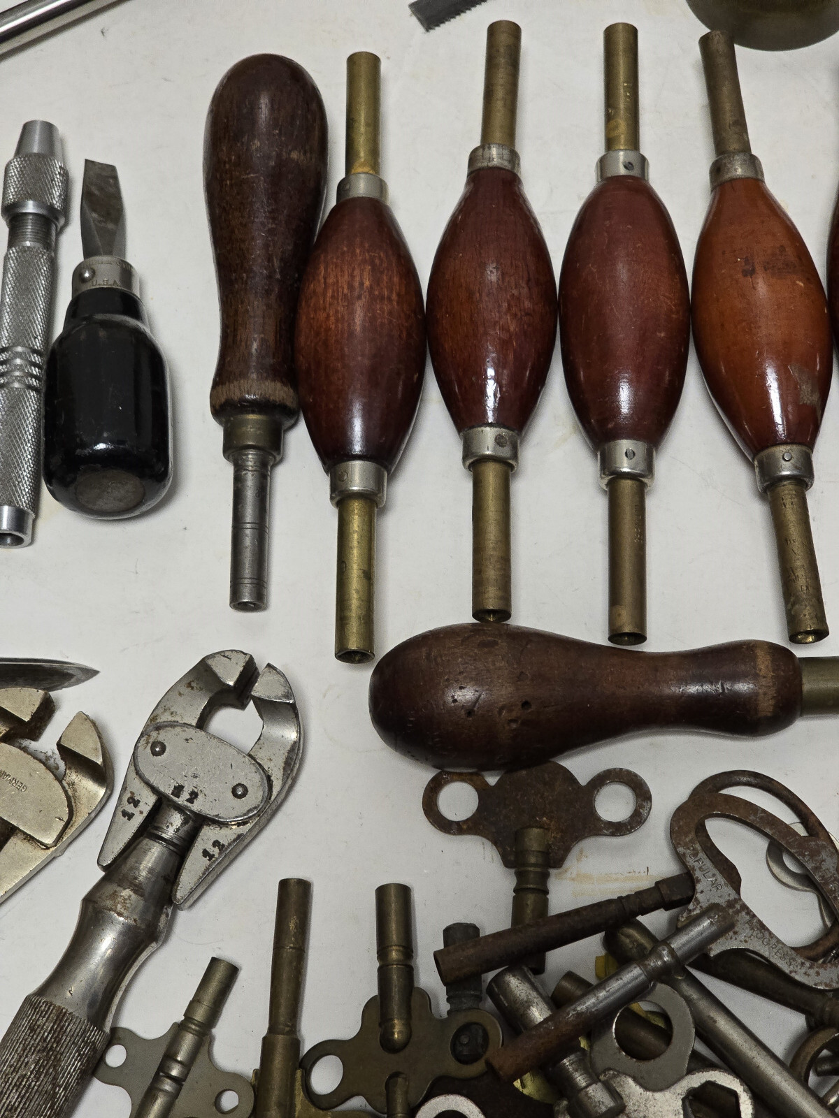 Only Lot of Clockmaker's Clock Repair tools, parts, supplies, & some ...