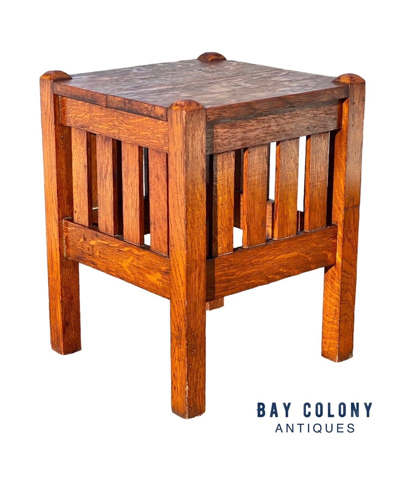 Antique Arts & Crafts Mission Oak Craftsman Table / Plant Stand ...