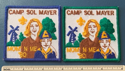 2 1990 CAMP SOL MAYER Boy Cub Scout Mom & Me PATCHES BSA Concho Valley ...