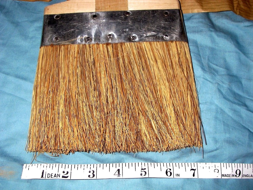 Vintage LARGE 15” Paint Brush Wood Handle Primitive Old Decor NOS Whisk ...