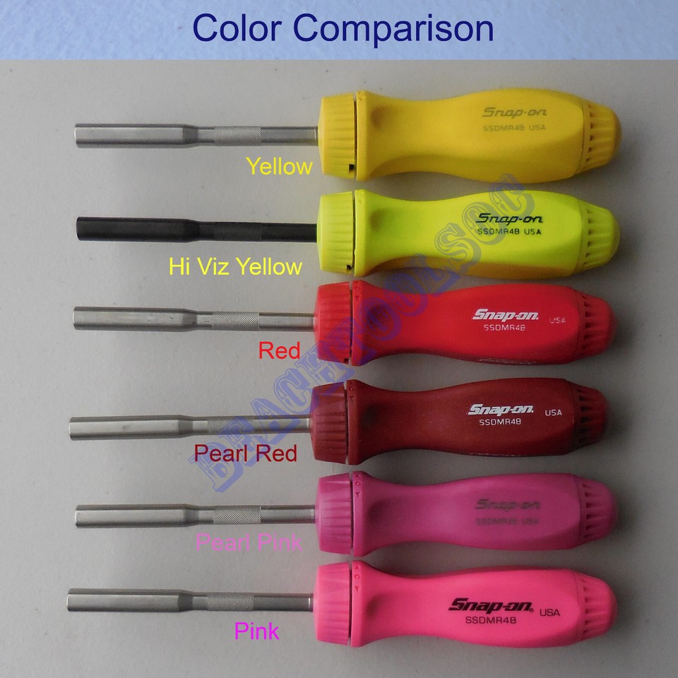 New Snap On Red Hard Handle Magnetic Ratchet Screwdriver 8 3/4 SSDMR4B ...