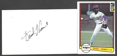 Derrel Thomas ( Debut 1971 ) SD SF LAD HOU SIGNED AUTOGRAPH AUTO 3x5 ...