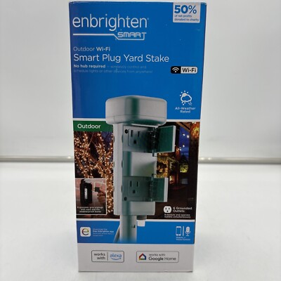 Enbrighten Outdoor 6-Outlet WiFi Smart Yard Stake, Green **FREE ...