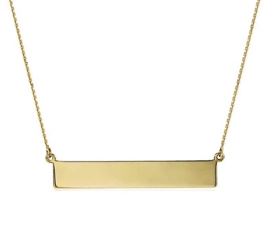 14K yellow gold name plate necklace EJCMN875 | eBay