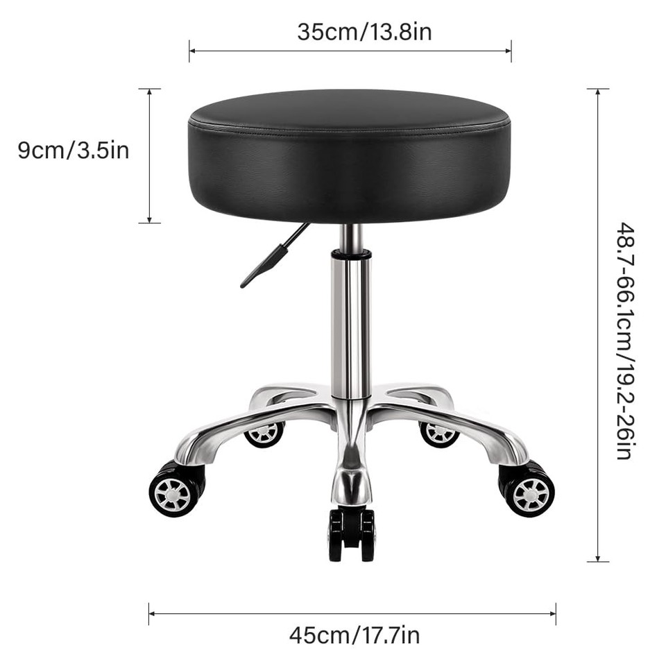 Heavy Duty Rolling Stool with Wheels 360 Swivel Adjustable Rolling ...