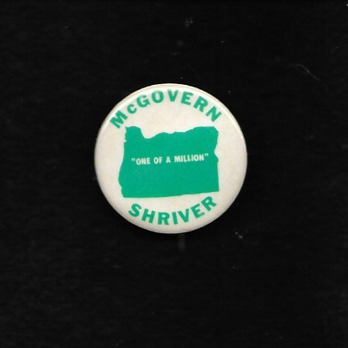 uncommon GEORGE McGOVERN 1972 OREGON campaign button: One of a Million ...