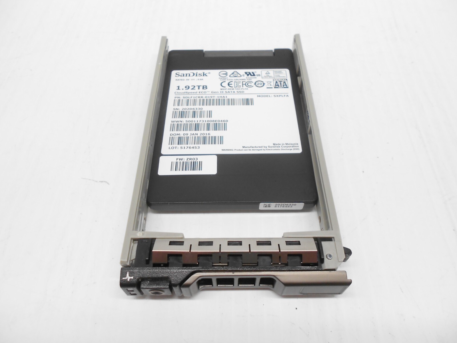 1.92TB SATA SSD 2.5'' Hard Drive Dell Server R610 R620 R630 R710 R720 ...