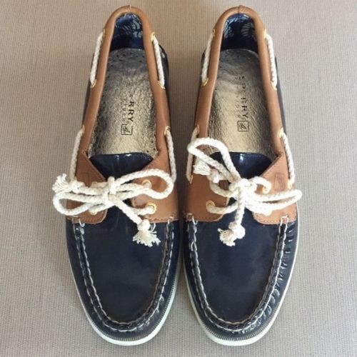 Sperry Top Sider Navy Blue Authentic Boat Shoes US 7 (Women's) | eBay