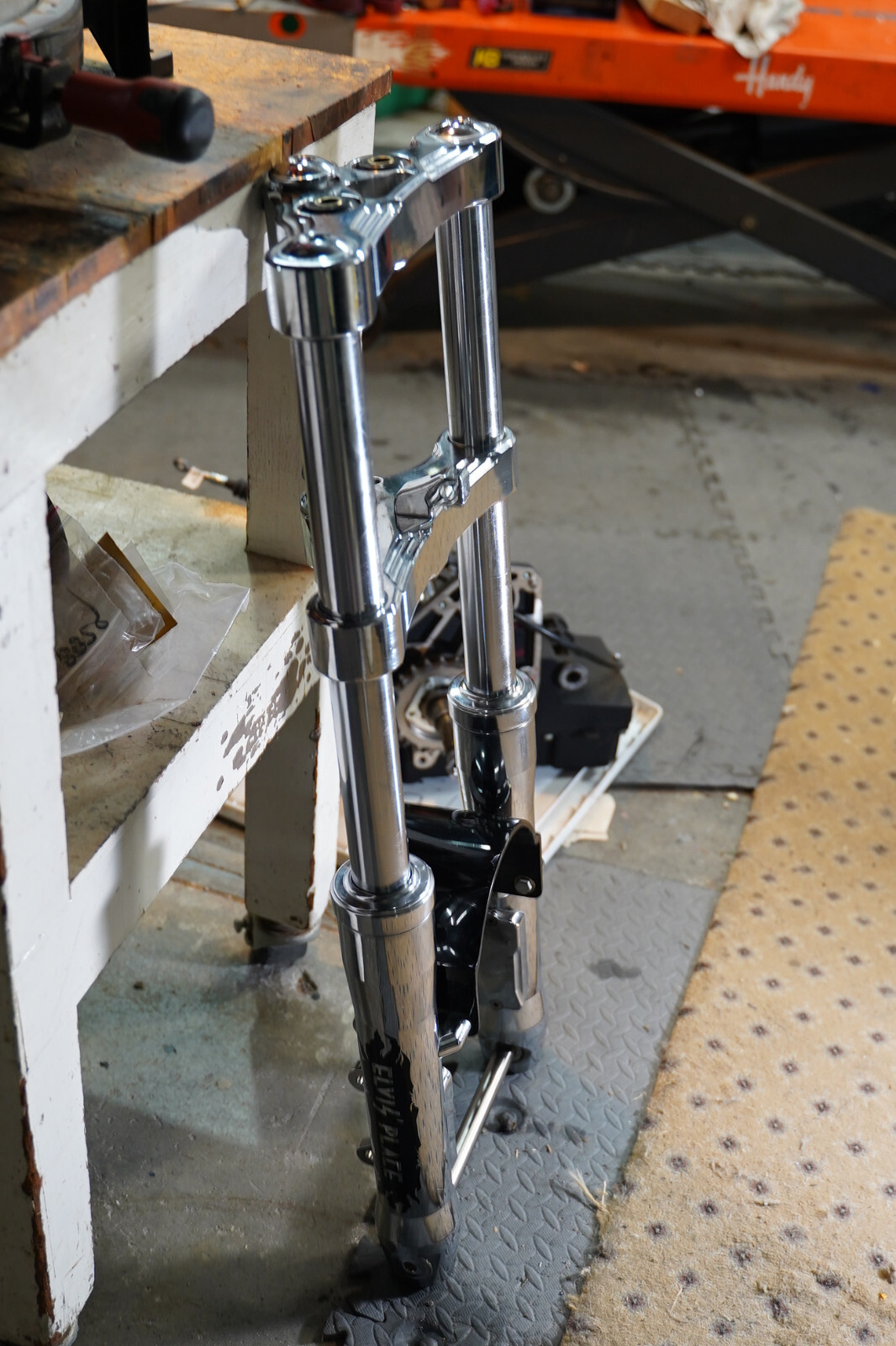 wide glide front end + fork brace FXR Harley Chopper Guys Lagunitas IPA ...