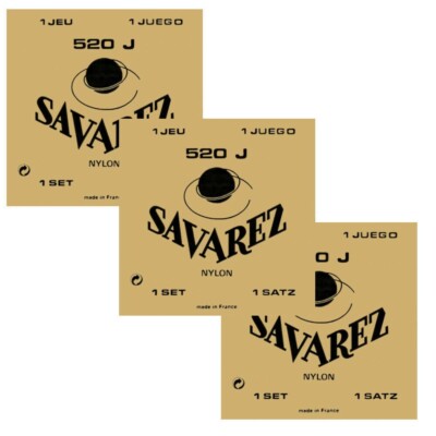 Savarez Guitar Strings 3 Sets High Tension Nylon 520J Yellow Card | eBay