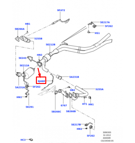 LR RANGE ROVER SPORT L494 Exhaust Gas Temperature Sensor LR052169 NEW ...