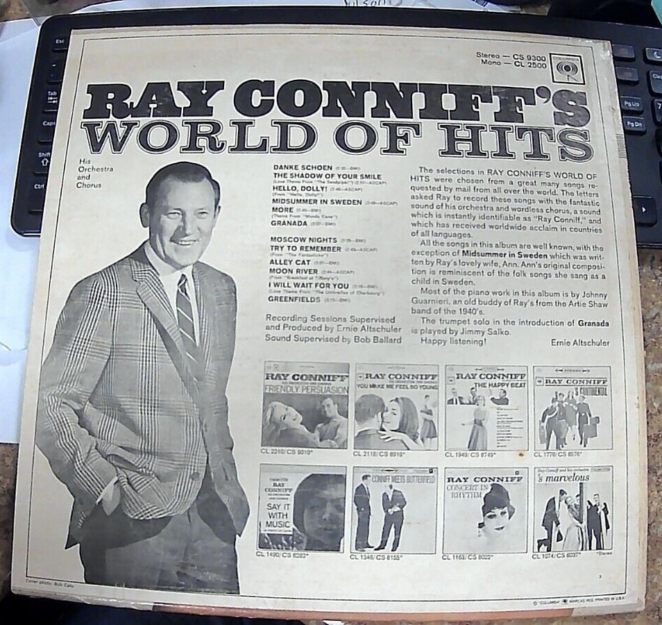 Ray Conniff ‎– Ray Conniff's World Of Hits Vinyl, LP Columbia ‎– CS ...