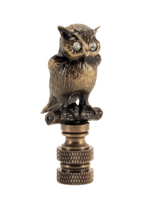 NIGHT OWL FINIAL Antique Brass 2.25" Height Finial Showcase B381A NEW ...