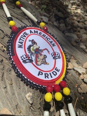 Native American Beadwork pride Native Beaded Medallion Pow Wow Regalia ...
