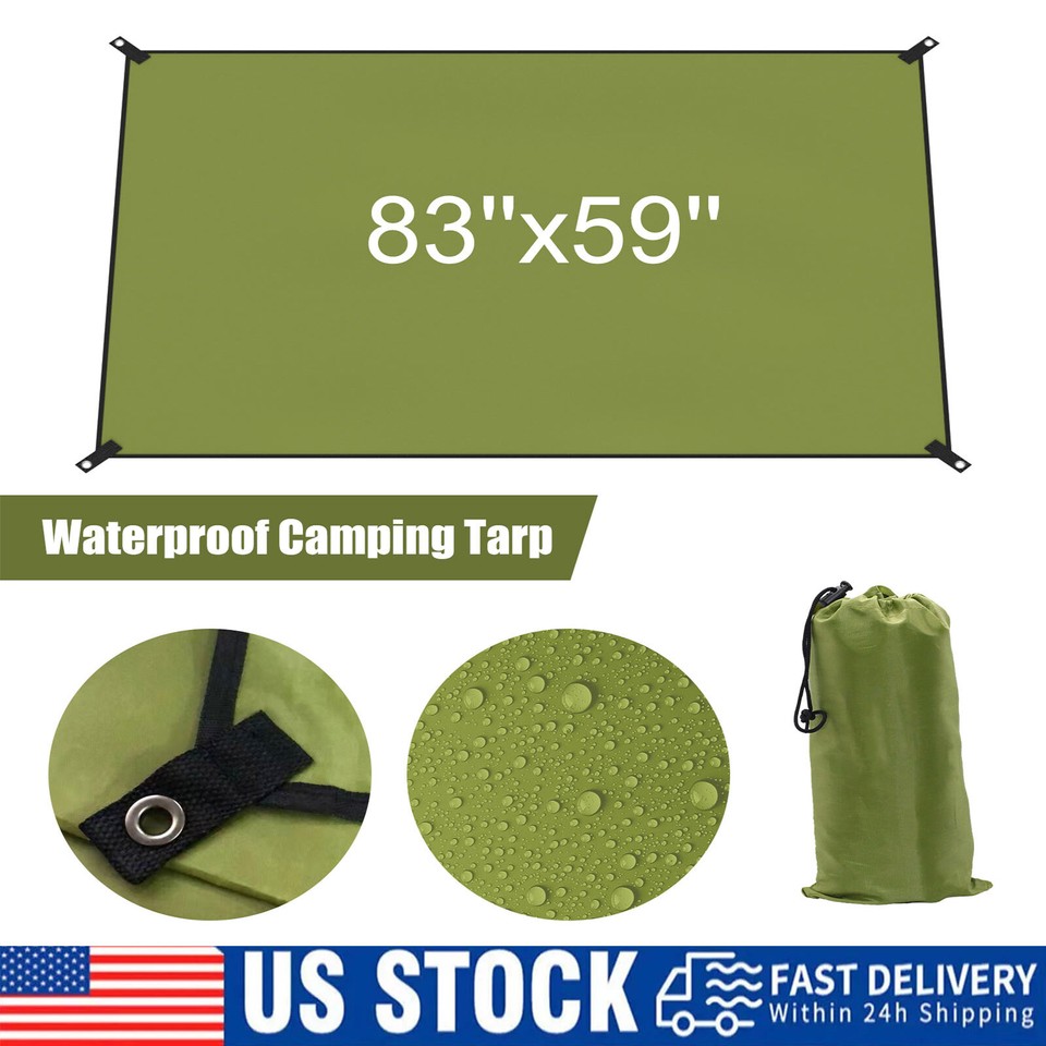 59x83" Waterproof Tarp Outdoor Camping Awning Backpacking Tarp Shelter ...