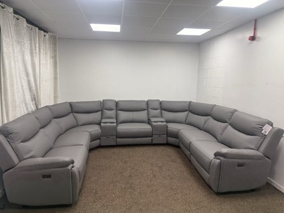 DFS TREK EXPRESS U SHAPE CORNER SOFA LEATHER ELECTRIC RECLINER CUP HOL ...