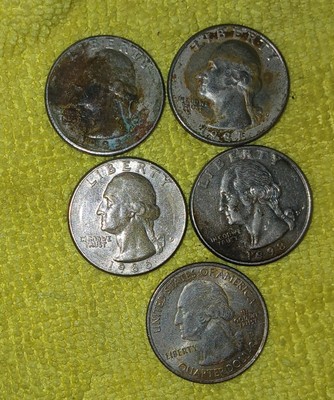 Lot Of 5 Washintong Quarters With Natural Oxidation 1983 -2021 | eBay