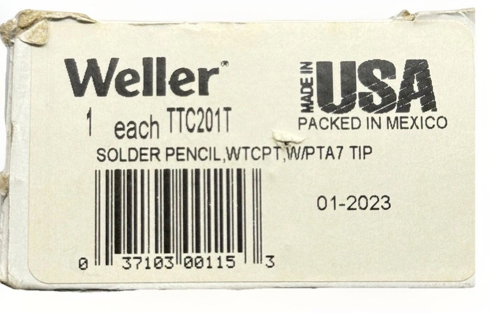 NEW Weller TC201T | 24V, 42W Soldering iron / Pencil for WTCP station ...