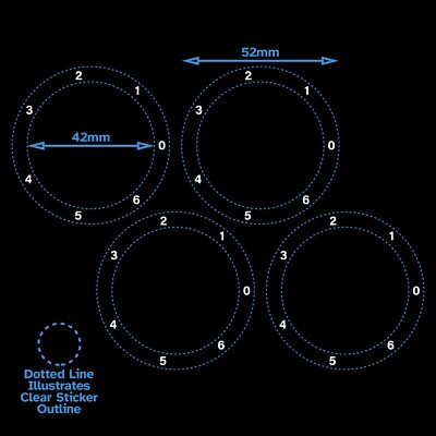 White 4pcs Right Zero Anti-Clockwise Control Dial Adhesive Oven Sticker ...