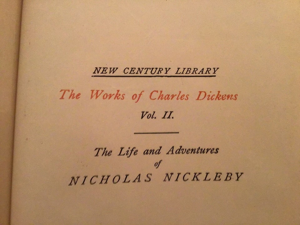Nicholas Nickleby Charles Dickens 1909 edition Book Leather Cover ...