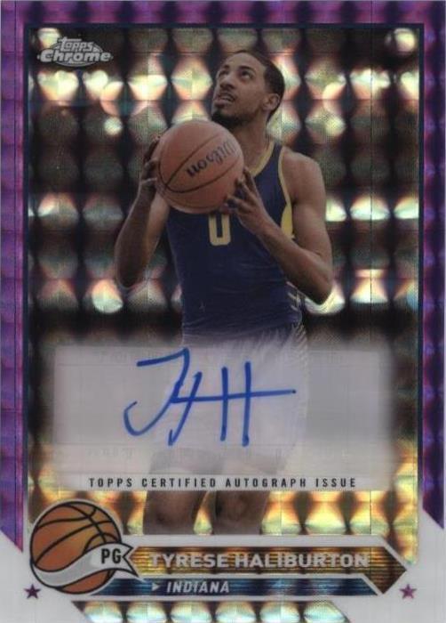 2023-24 Topps Chrome - Autographs Tyrese Haliburton #CG-TH Purple ...