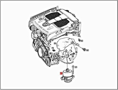 Genuine MERCEDES A217 W222 S-CLASS Engine mount Front right 2222403400 ...
