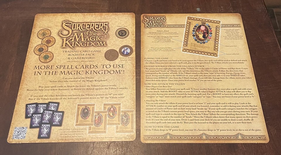 SOTMK Disney World Card Game Rule Set | eBay