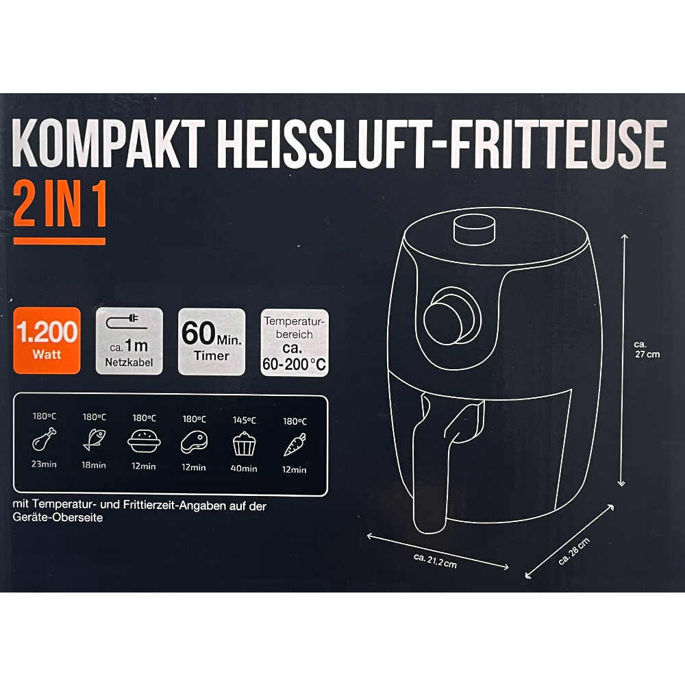 Fritteuse Heissluftfritteuse Heißluftofen Heißluftbräter Heißluftgrill ...