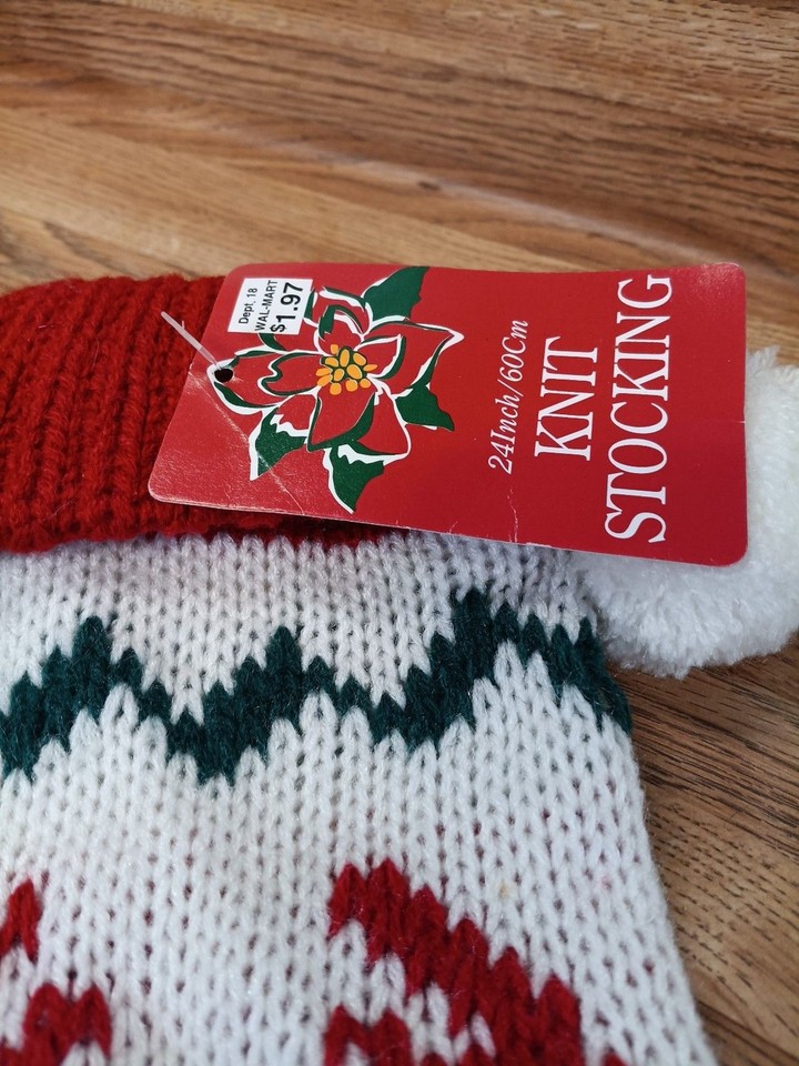 Vintage Knit Christmas Stocking | eBay