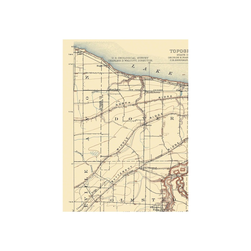 Topographical Map - Berea Ohio Quad - USGS 1904 - Vintage Wall Art | eBay