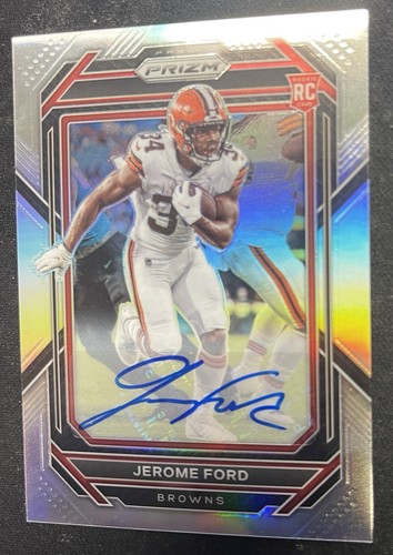 2022 Panini Prizm #346 Jerome Ford RC Rookie SILVER Prism Auto Mint ...