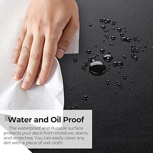 Non Slip Suede Desk Mat Desk Pad Mouse Pad PU Leather Desk Mat On Top ...