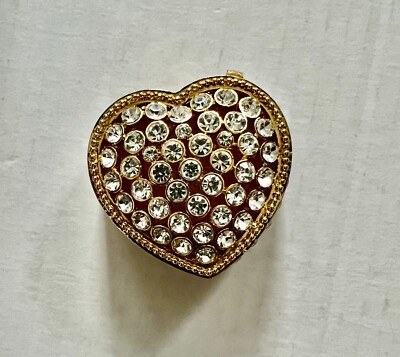 Heart of diamond trinket box covered with fine Austrian crystals | eBay