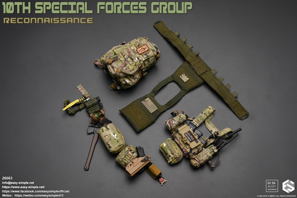 1:6 scale Easy & Simple 10th Special Forces Group URGI 5.56 M4 Rifle ...