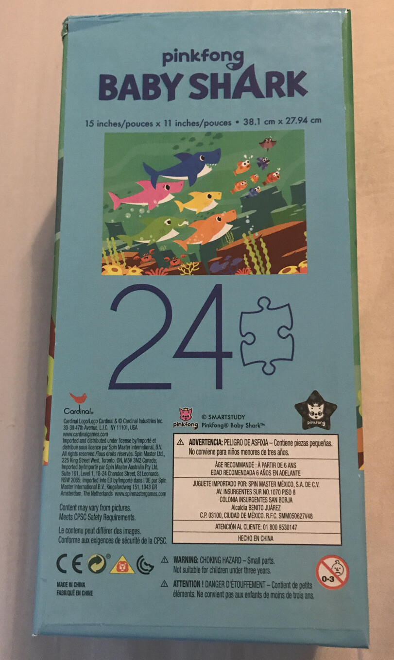 Pinkfong Baby Shark 24 Piece Jigsaw Puzzle Ages 6 for sale online | eBay