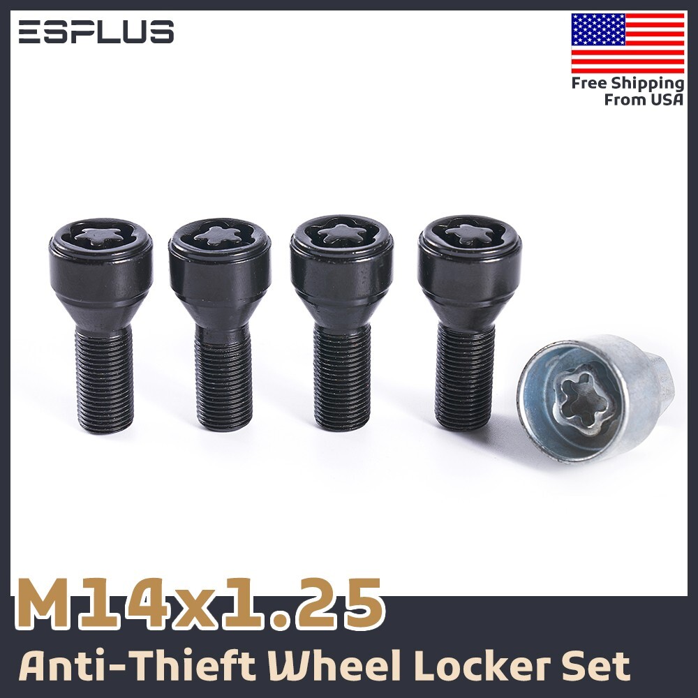 4 Pc BMW&Mini Wheel Lock M14x1.25 Black 28mm Fit 1-7 Series/M3/M4/M5/M6 ...