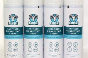 4 x Ramsol 500ml Aerosol Spray Can of Anti Bacterial, Anti Virus ...