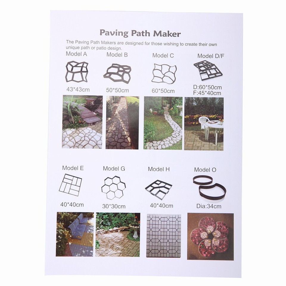 DIY Walk Maker mold Path Patios Paving Concrete Stepping Stone Mould ...