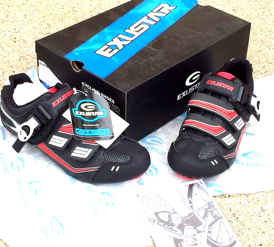 Exustar E-SR423 Road Cycling Shoes 40 (7US) Black NEW in Box SPD-SL ...